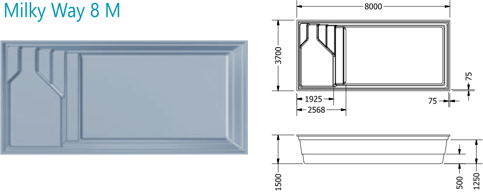 Piscina MonoBloc Milky Way 8m - Piscine, Intretinere piscine, Solutii de tratare, Saune, SPA