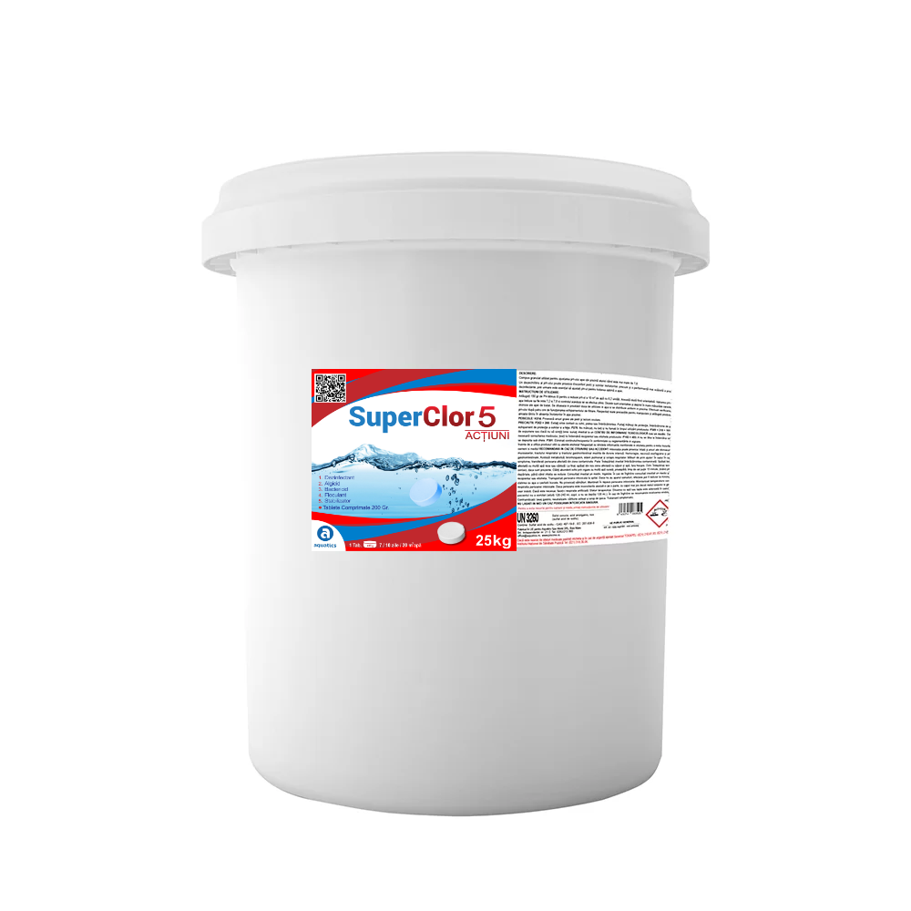 Dezinfectant pe baza de Clor pentru Piscine SuperClor 5 Actiuni Tab ...